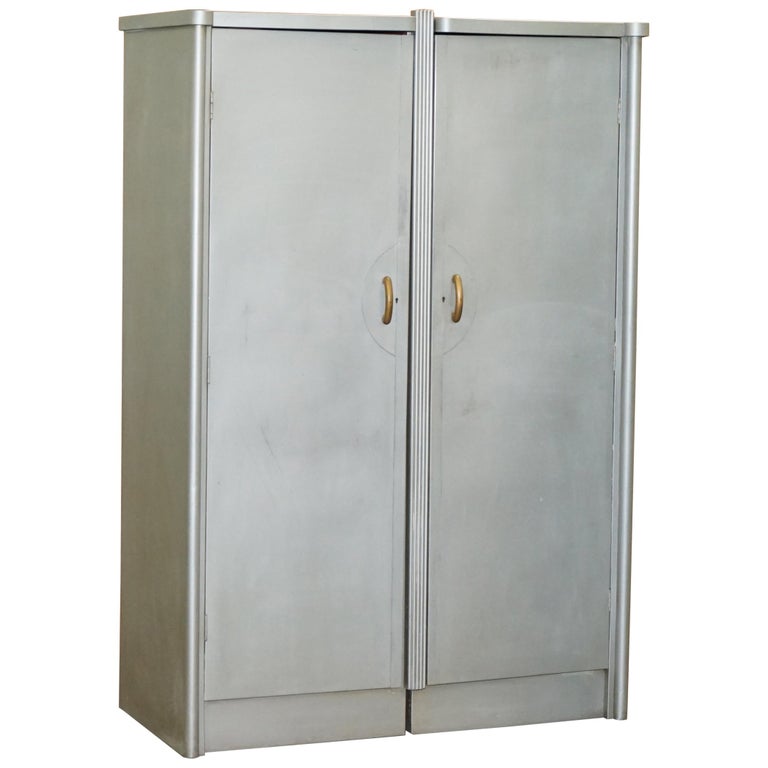 Huntington Aviation Industrial Art Deco Double Wardrobe Aluminium Frame ...