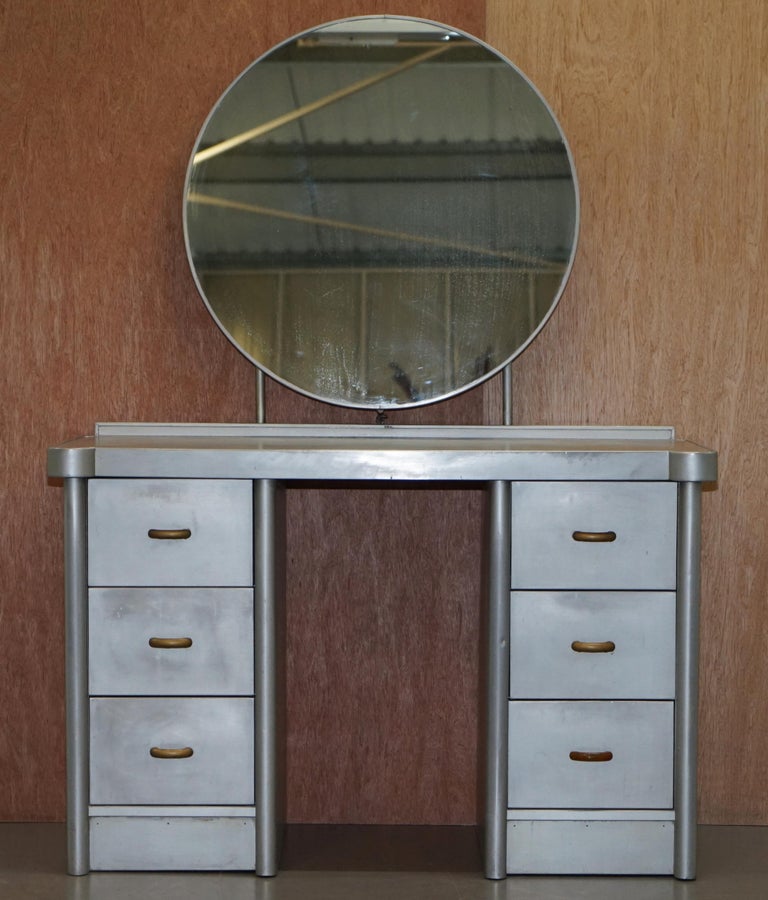 Huntington Aviation Industrial Art Deco Dressing Table and Mirror ...