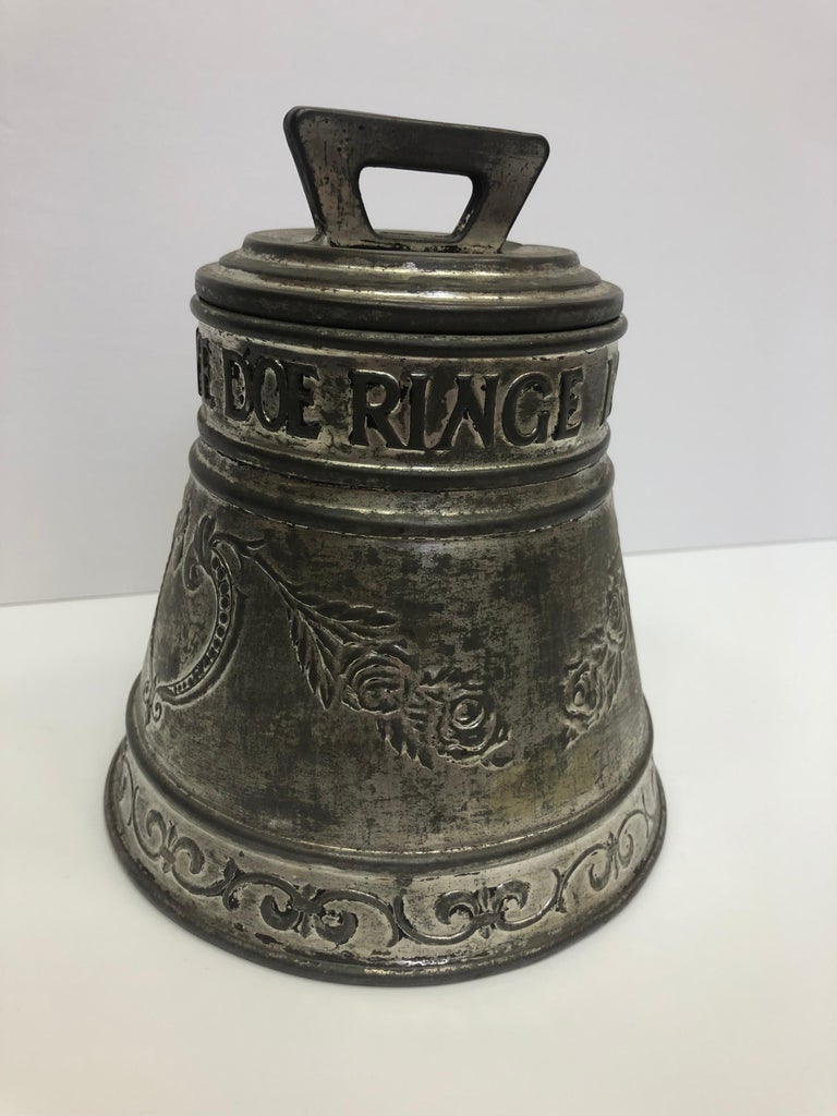Huntley and Palmer Silver Plated Metal Bell Shaped Biscuit Tin England ...