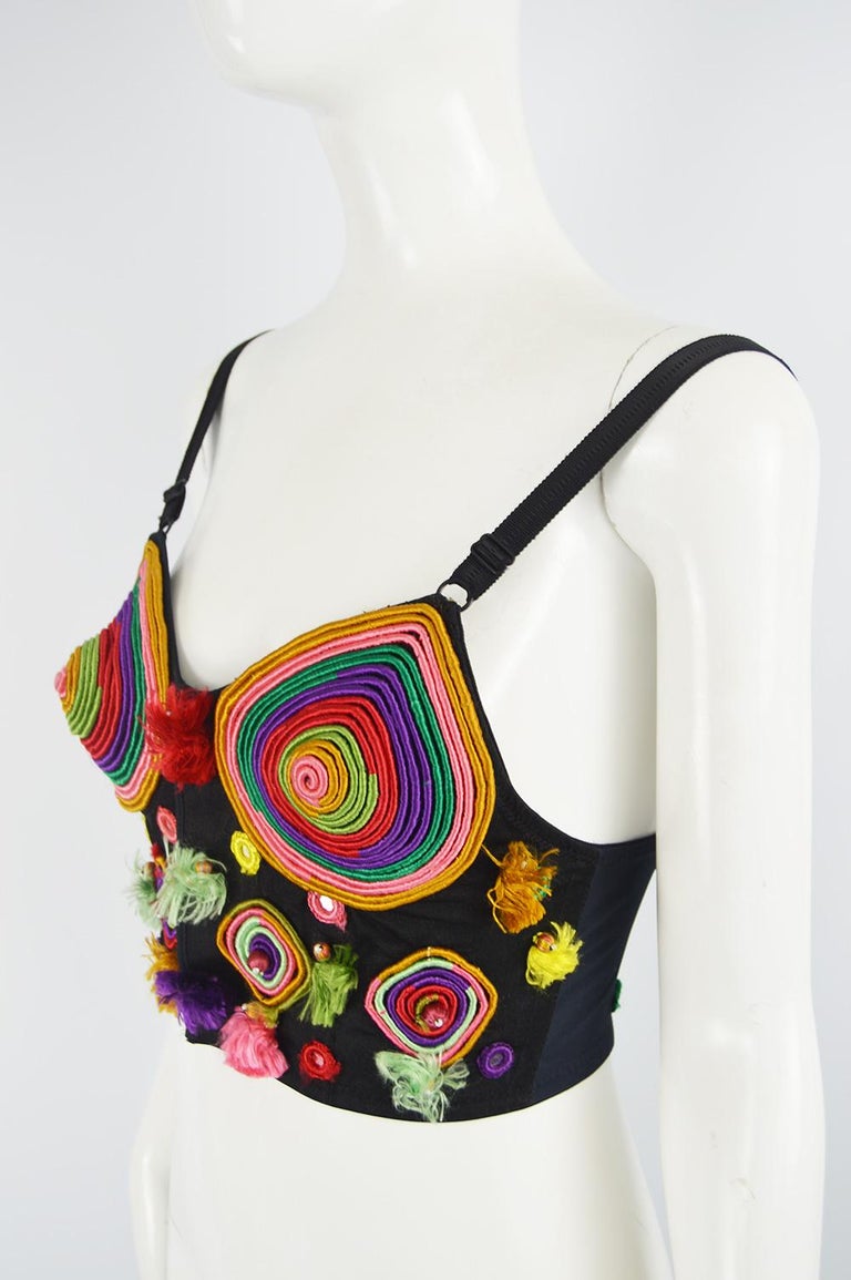Hunza Vintage Cone Bra Bustier Top Embellished with Mirrorwork and ...