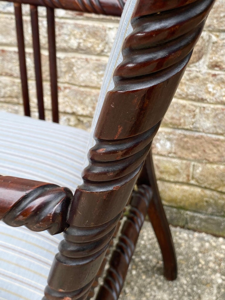 Hunzinger Wood Framed Arm Chair For Sale at 1stDibs