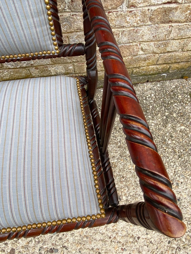 Hunzinger Wood Framed Arm Chair For Sale at 1stDibs