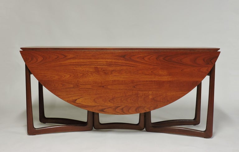 Hvidt Nielsen Danish Modern Solid Teak Drop-Leaf Dining Table Model 20/ ...