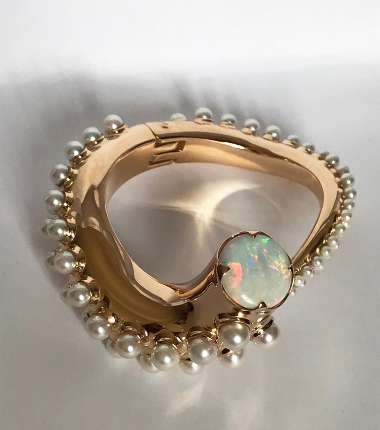 Hydra 18 Karat Rose Gold and Akoya Pearls tentacle Bracelet For Sale at ...