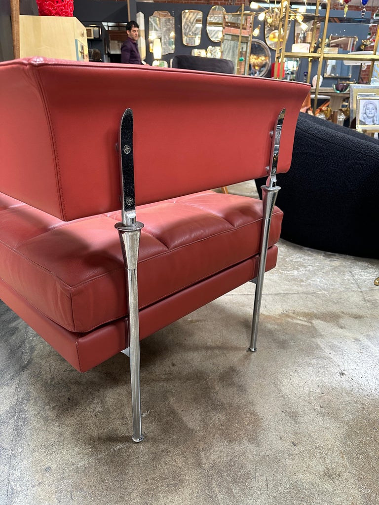 Hydra Caster Leather Sofa by Luca Scacchetti for Poltrona Frau, 1990s ...