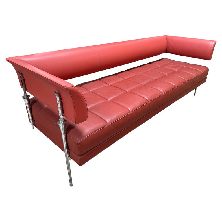 Hydra Caster Leather Sofa by Luca Scacchetti for Poltrona Frau, 1990s ...