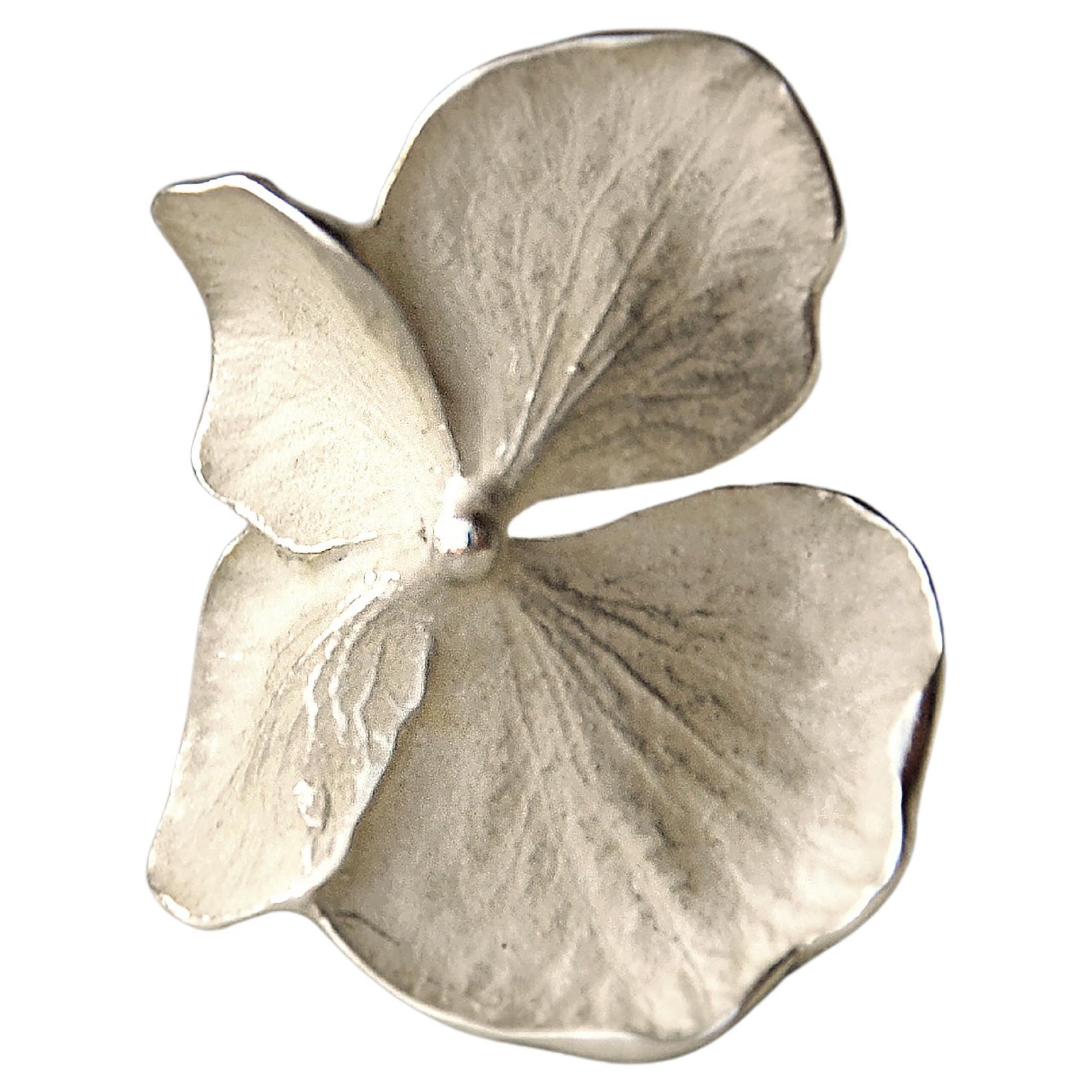 Hydrangea Queen-Size Flower Necklace, Solid 14k, 18k White Gold, Ruby ...
