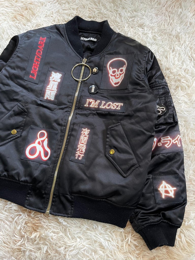 Hyein Seo S/S2015 Dark Neon Crop Bomber Jacket at 1stDibs
