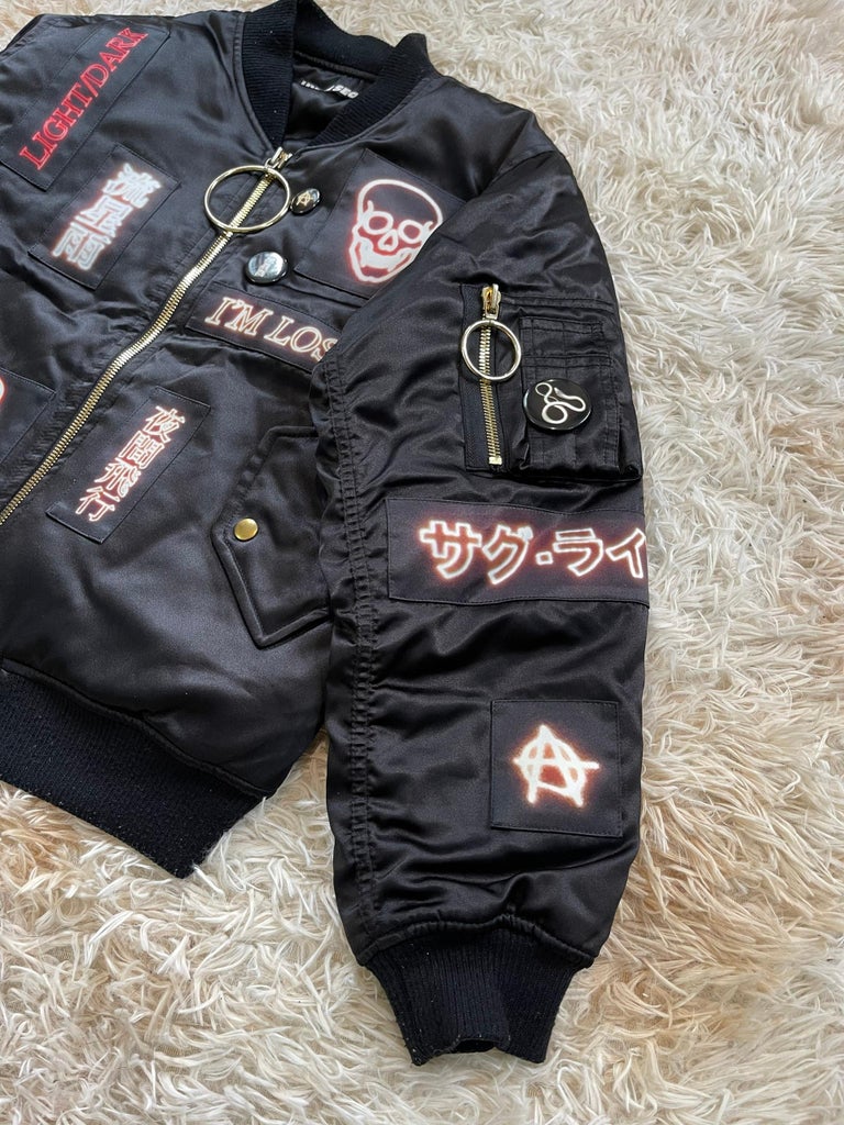 Hyein Seo S/S2015 Dark Neon Crop Bomber Jacket at 1stDibs