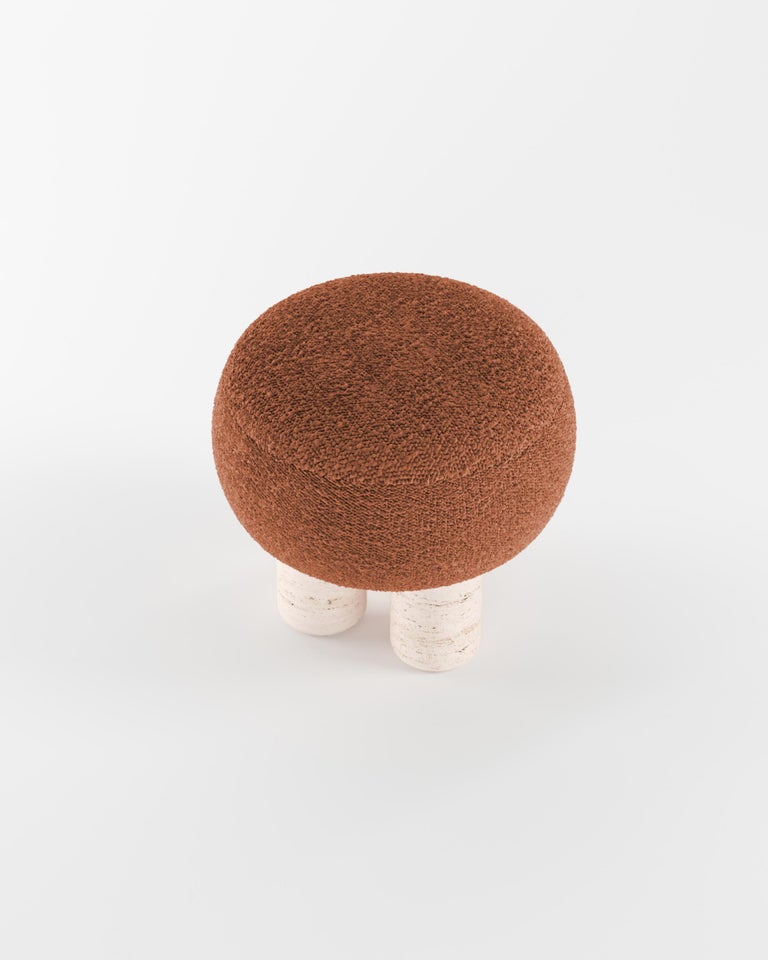 Hygge Stool Designed by Saccal Design House Bouclé Burnt Orange ...