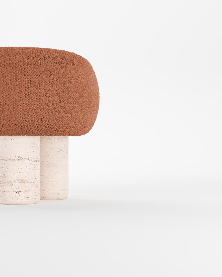 Hygge Stool Designed by Saccal Design House Bouclé Burnt Orange ...