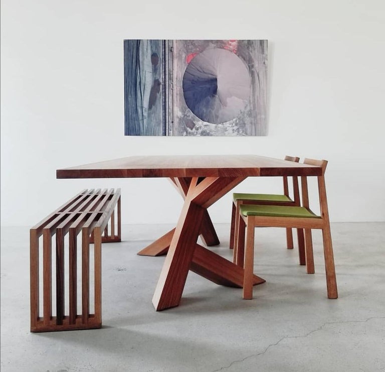 Hypnotizm Solid Hardwood Slatted Bench by Izm Design For Sale at 1stDibs