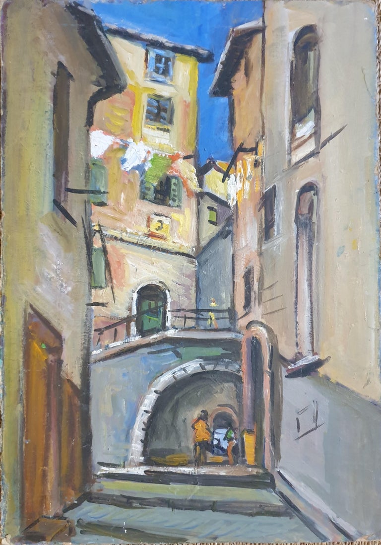 Hyppolite Roger - French Fauvist Provençal Village Scene. Mid-Century ...