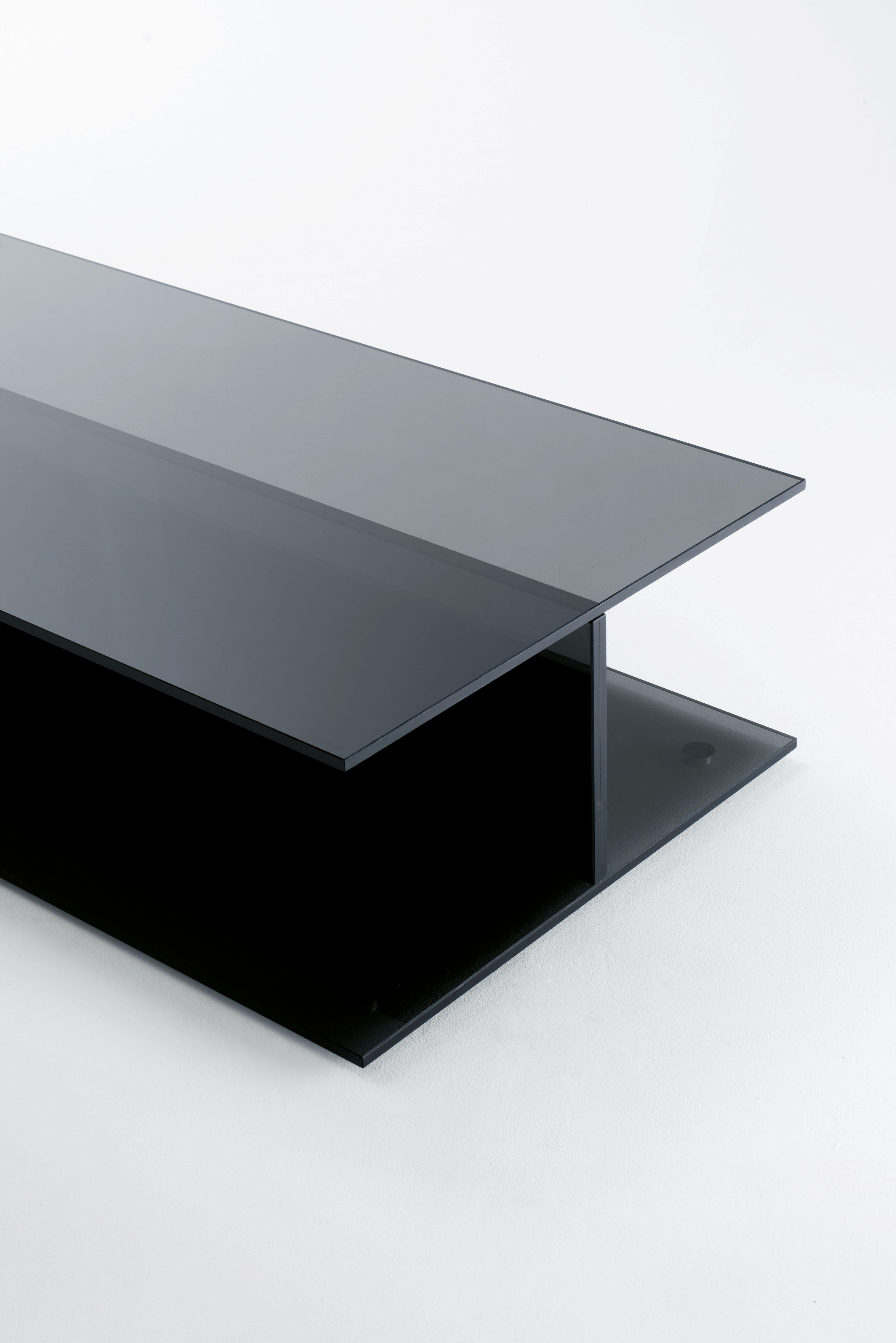 I-BEAM Large Low Fumé Glass Bench, by Jean-Marie Massaud for Glas ...