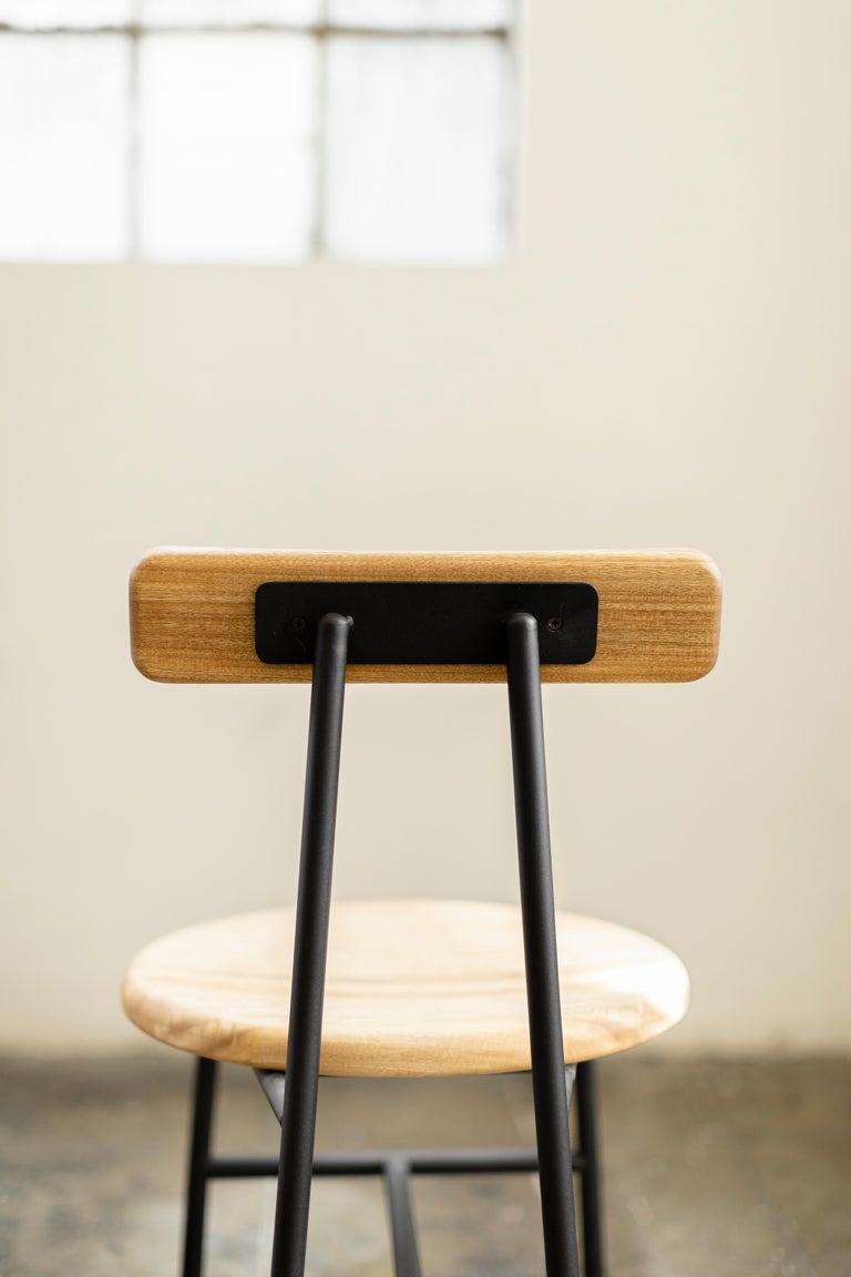 I Collection Wooden Chair with Metallic Structure For Sale at 1stDibs