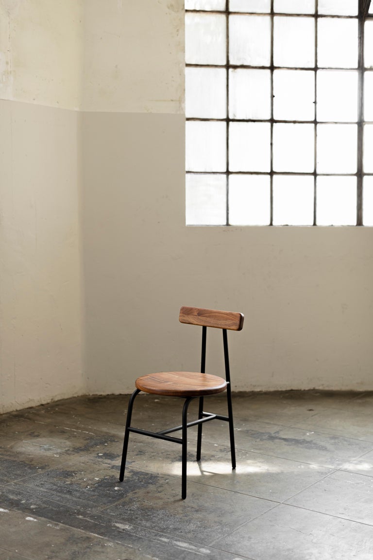 I Collection Wooden Chair with Metallic Structure For Sale at 1stDibs
