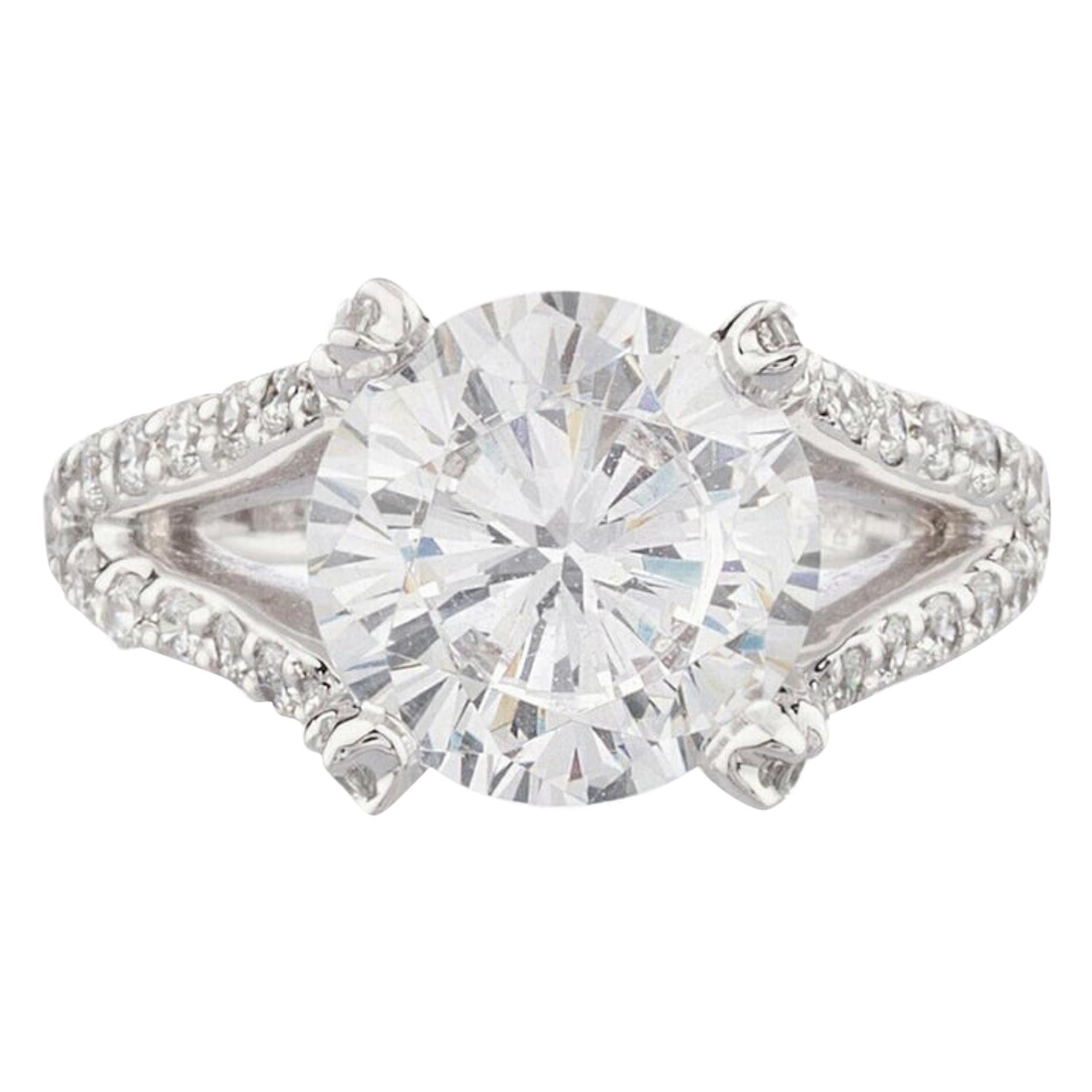 11.02 Carat GIA Round Diamond and Platinum Frame Halo Ring at 1stDibs