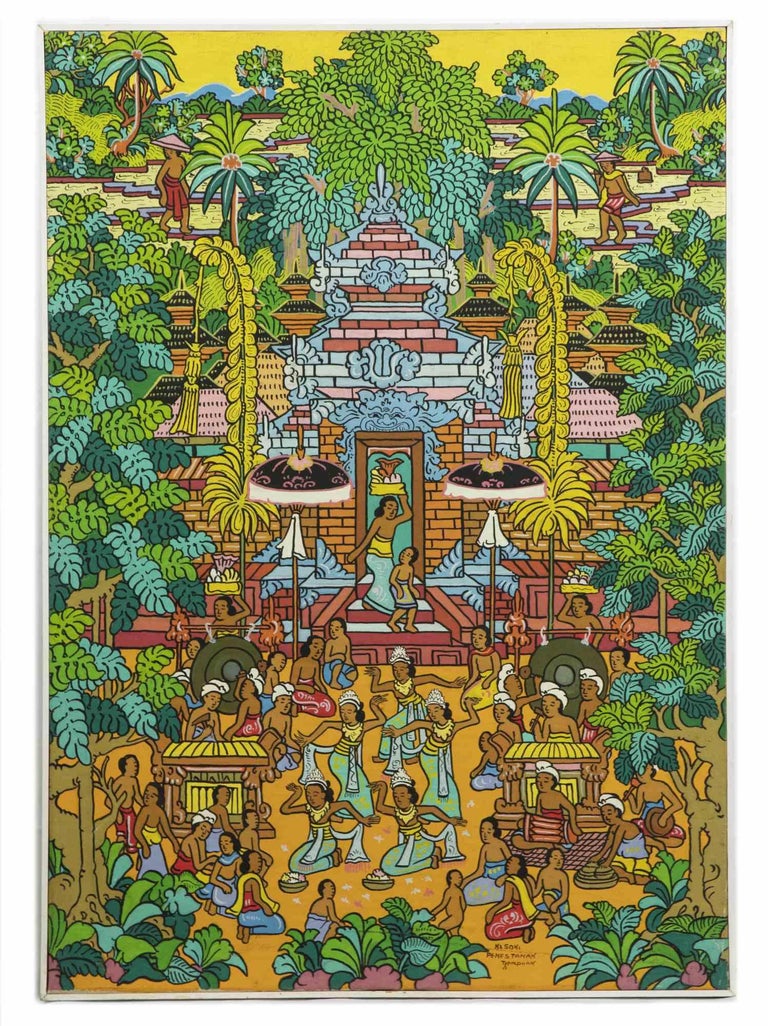 I Ketut Soki - Untitled - Original Oil Painting by I Ketut Soki - 1970s ...