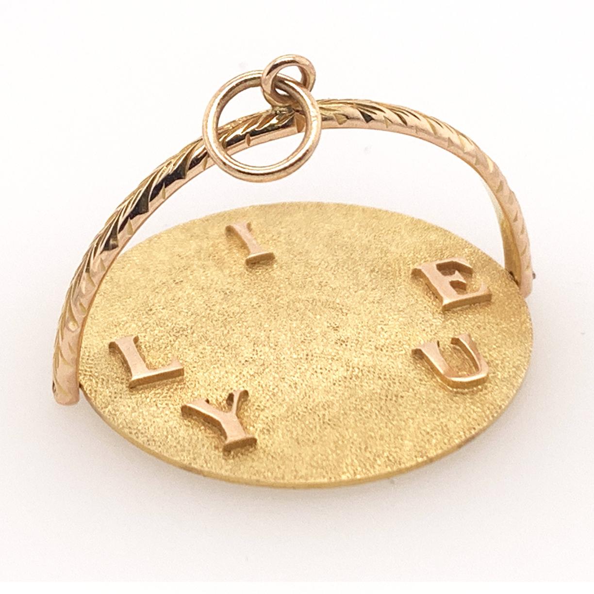 'I Love You' Large Gold Kinetic Spinner Charm at 1stDibs | kinetic ...