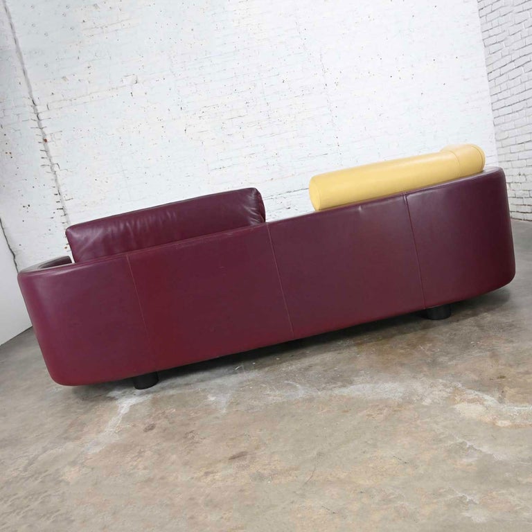 I4 Mariani Postmodern Italian Molto + Di Maroon Leather Sofa Ammannati ...
