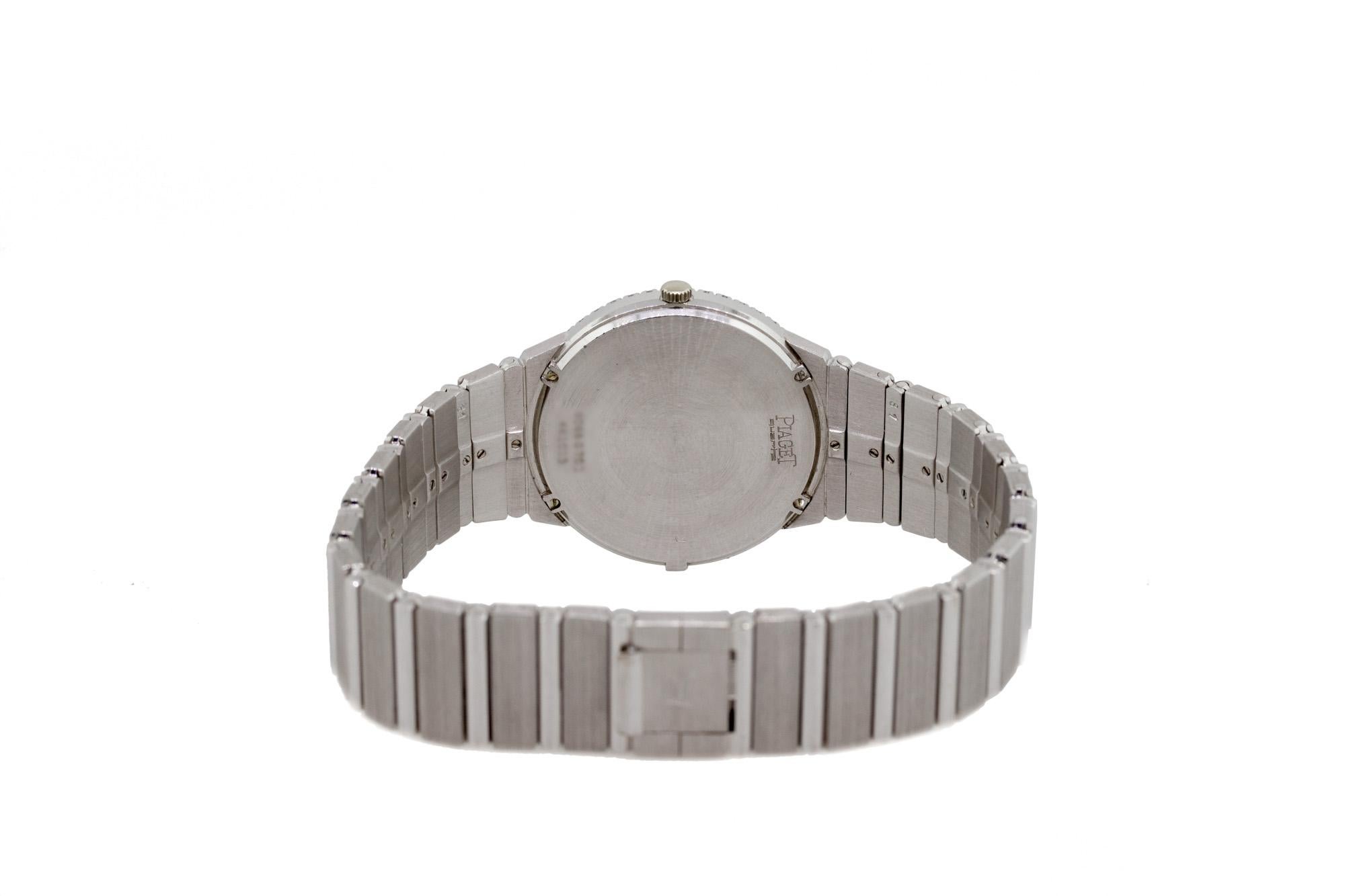 Piaget 18 Karat White Gold Lapis Lazuli and Mother of Pearl Dial Watch ...