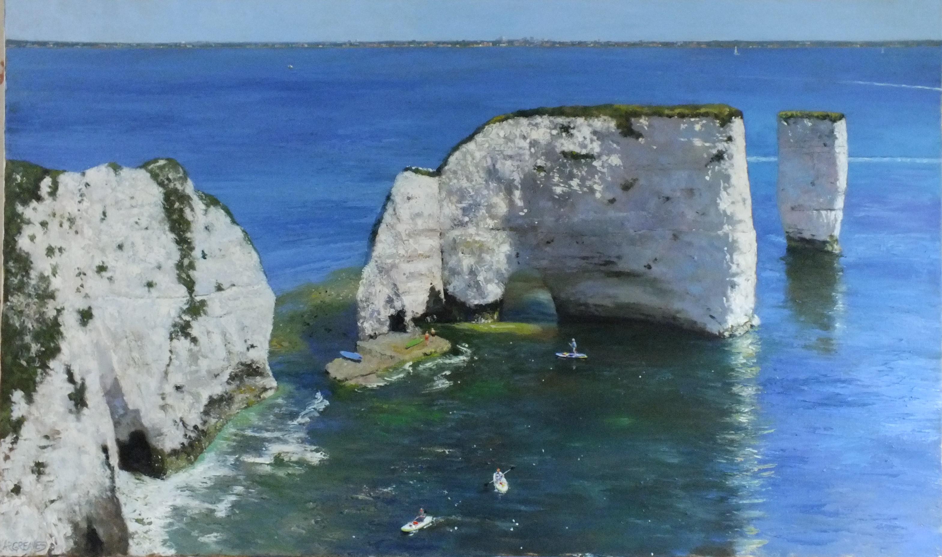 Ian Hargreaves - Old Harry Rocks II - original landscape coastal ...