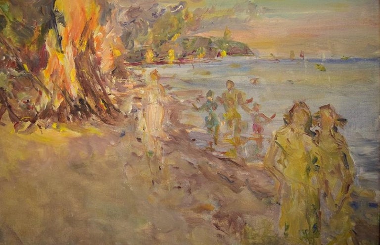Ib Eisner '1925-2003', Oil on Canvas, "Sankt Hans / Saint Johns Eve ...