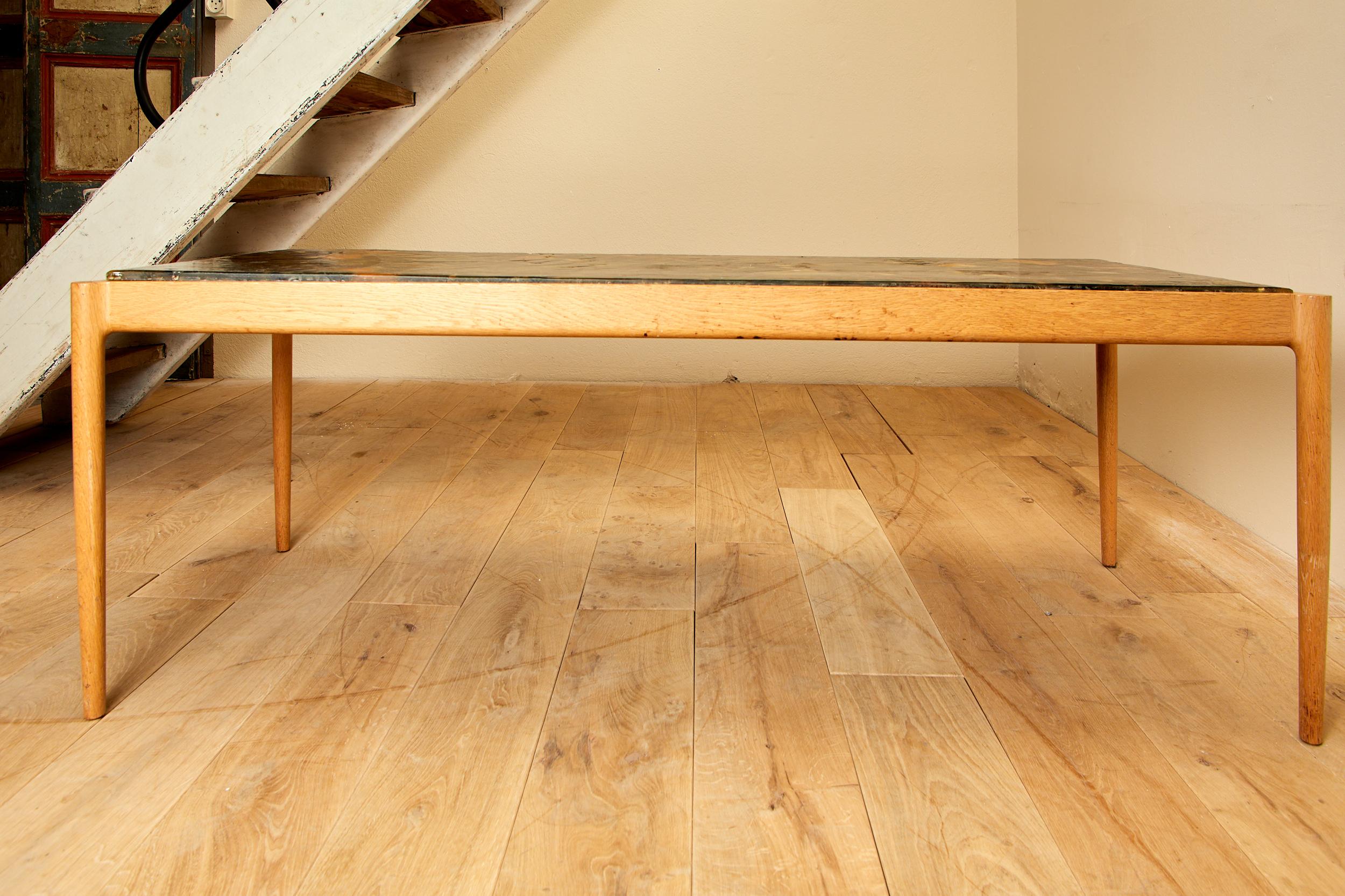IB KOFOD-LARSEN (1921-2003), Large coffee table in beech and resin ...