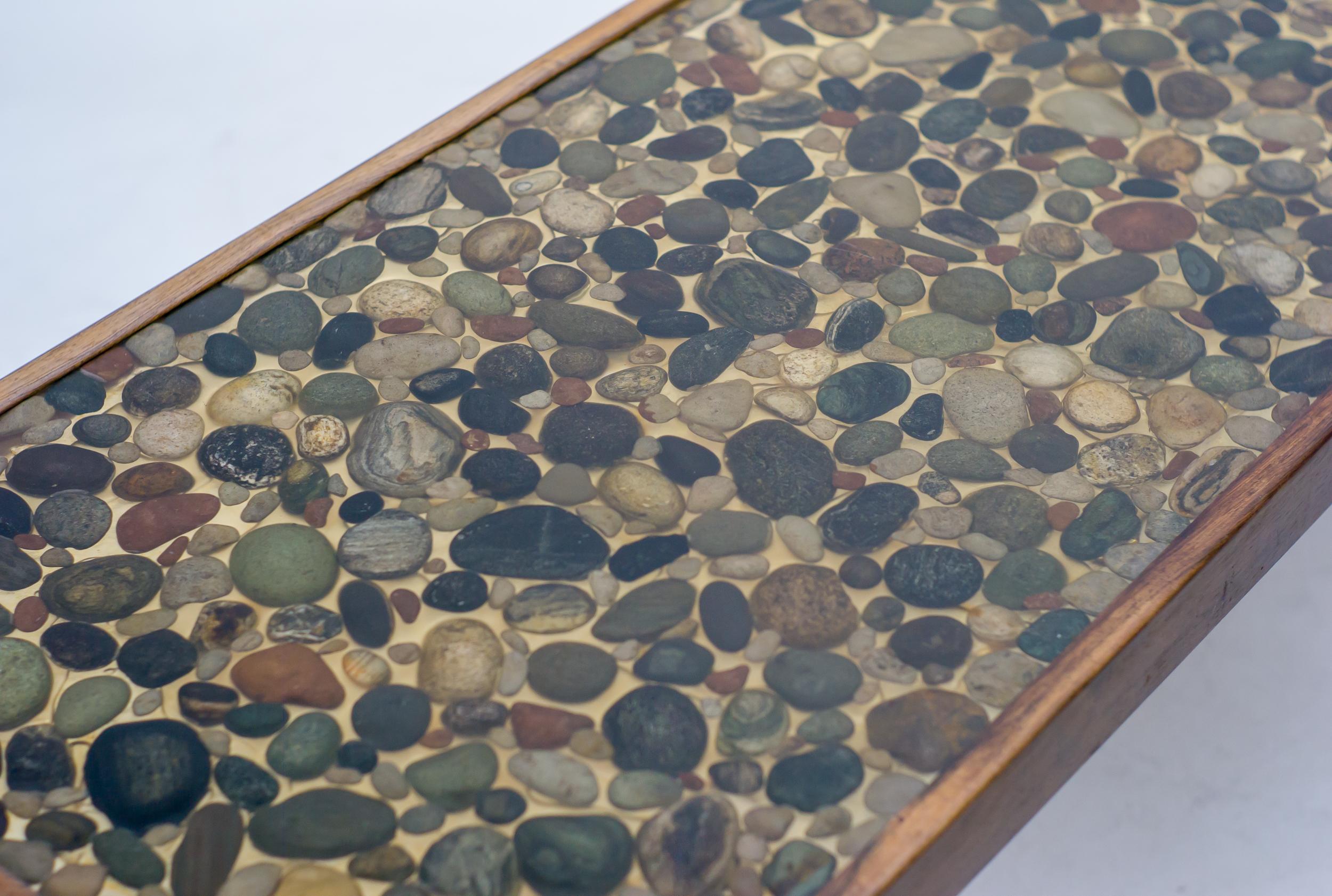 Ib Kofod-Larsen Rosewood with Pebbles Coffee Table For Sale at 1stDibs