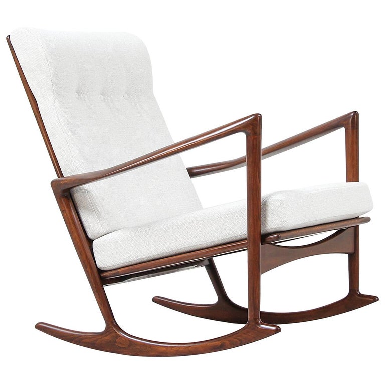 Ib Kofod-Larsen Sculptural Rocking Chair for Selig at 1stDibs