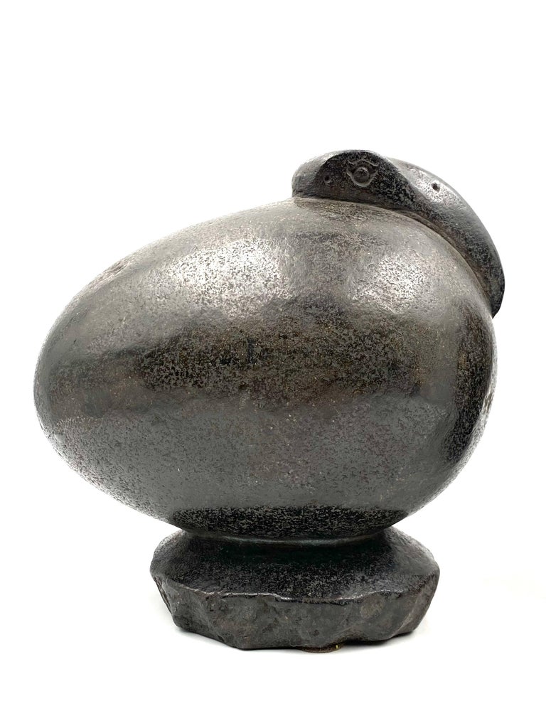 Ibis Birds, Pair of Basalt Ovoid Sculptures, France Early 20th Century ...