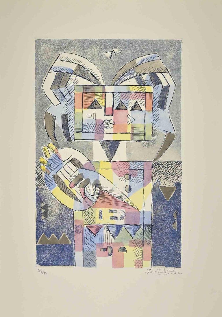 Ibrahim Kodra - Robot - Lithograph by Ibrahim Kodra - 1980s For Sale at ...
