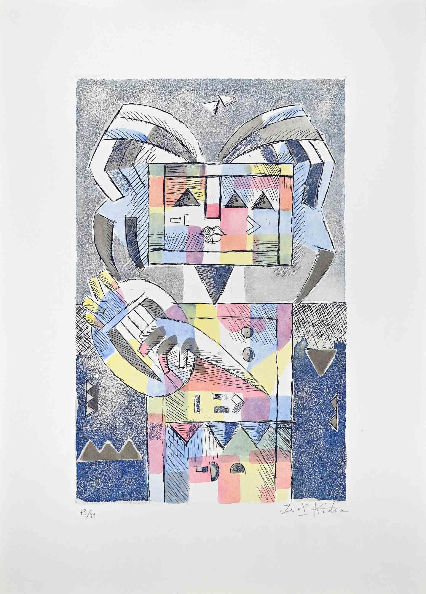Ibrahim Kodra - Robot - Original Etching by Ibrahim Kodra - 1980s at ...