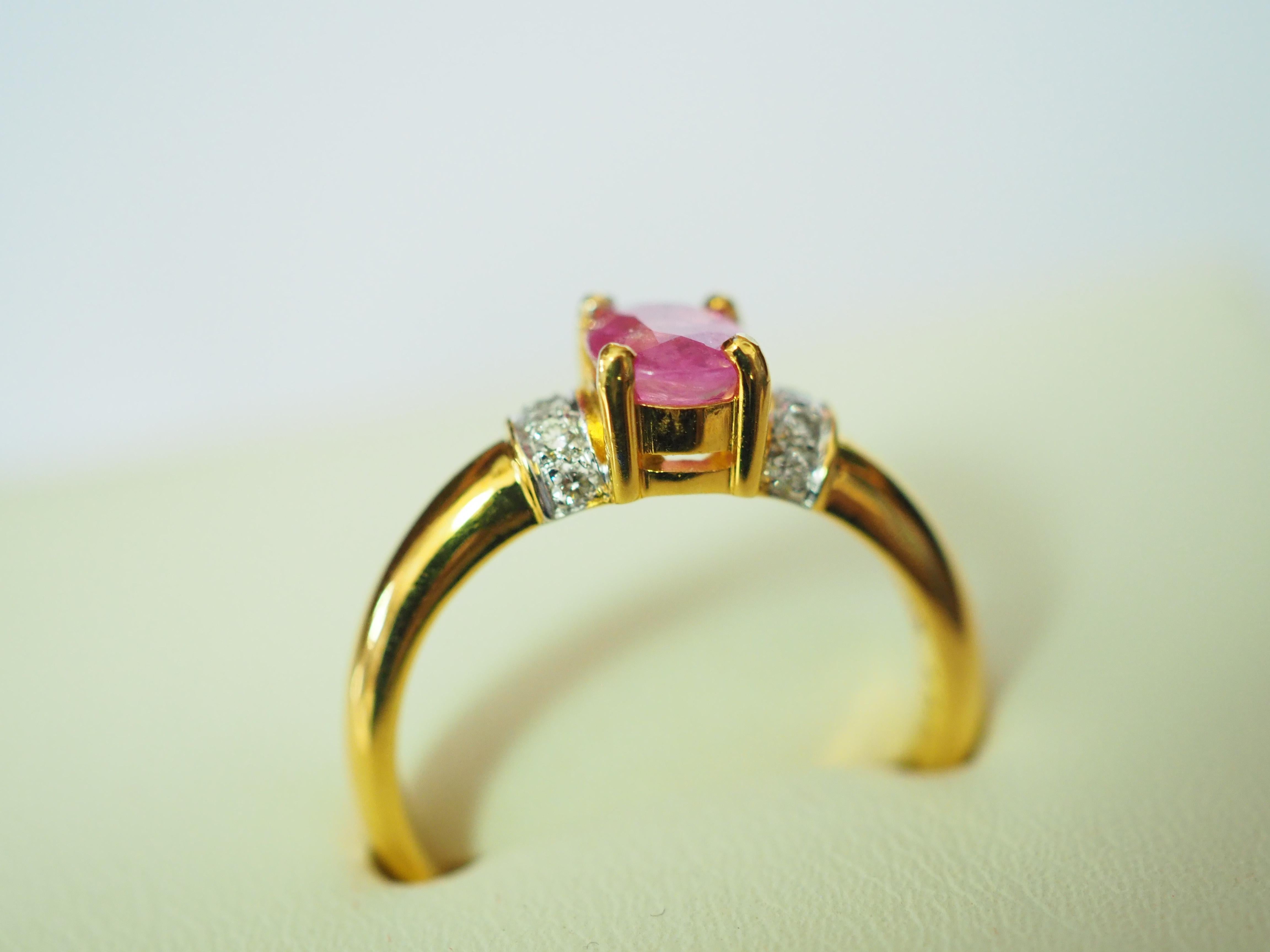 ICA 18k Gold 1.03 Carat Pink Sapphire and Diamond Engagement Ring at ...