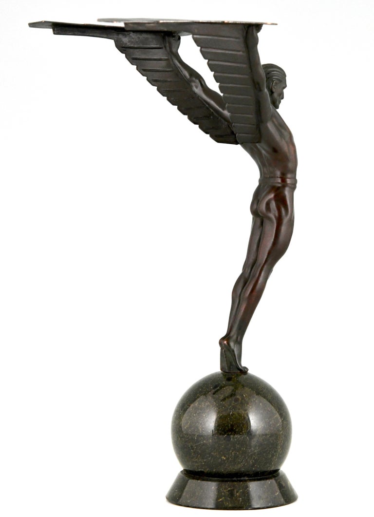 Icarus Art Deco Sculpture of a Winged Athlete in the Style of Schmidt ...