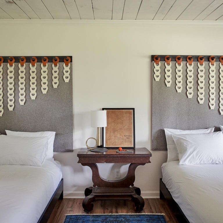 Icarus 'L' Headboard Tapestry 72" in Grey, Cream and Saddle by Moses ...