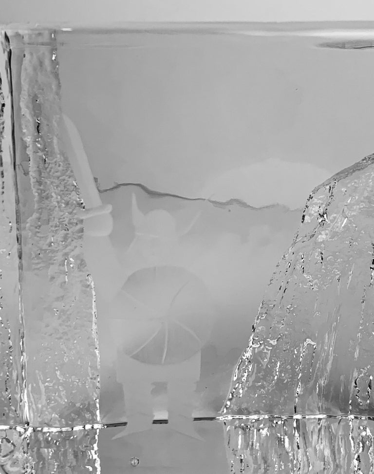 Paperweight-Crystal Ice Block-Signed by Bengt Edenfalk for Skruf Glass ...