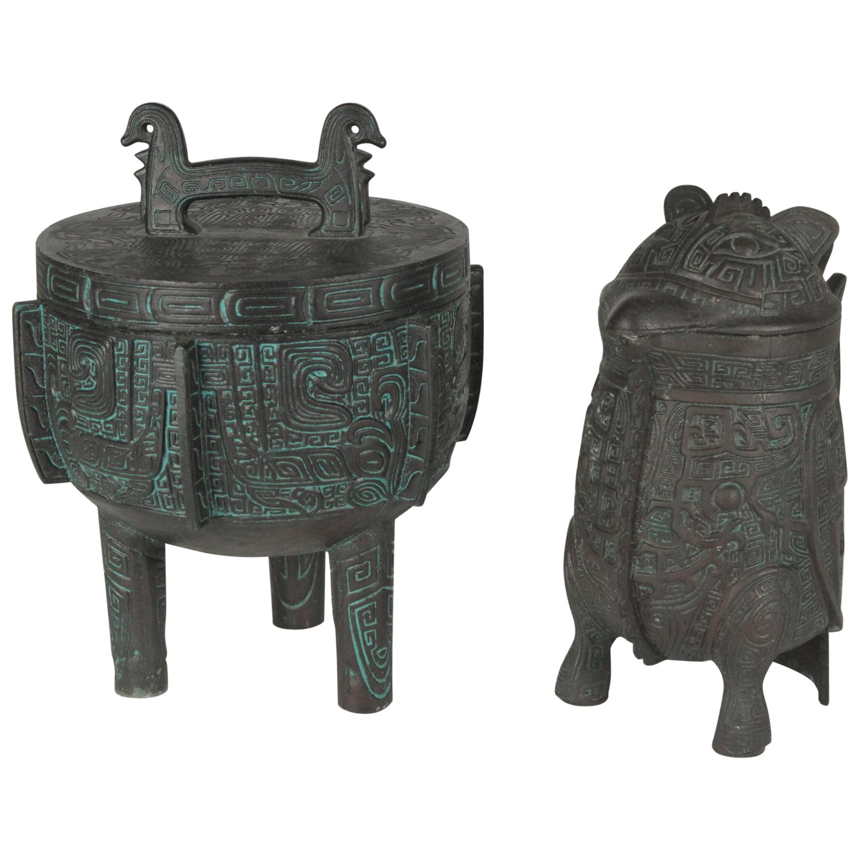Ice Bucket and Water Pitcher in the Style of James Mont For Sale at 1stDibs