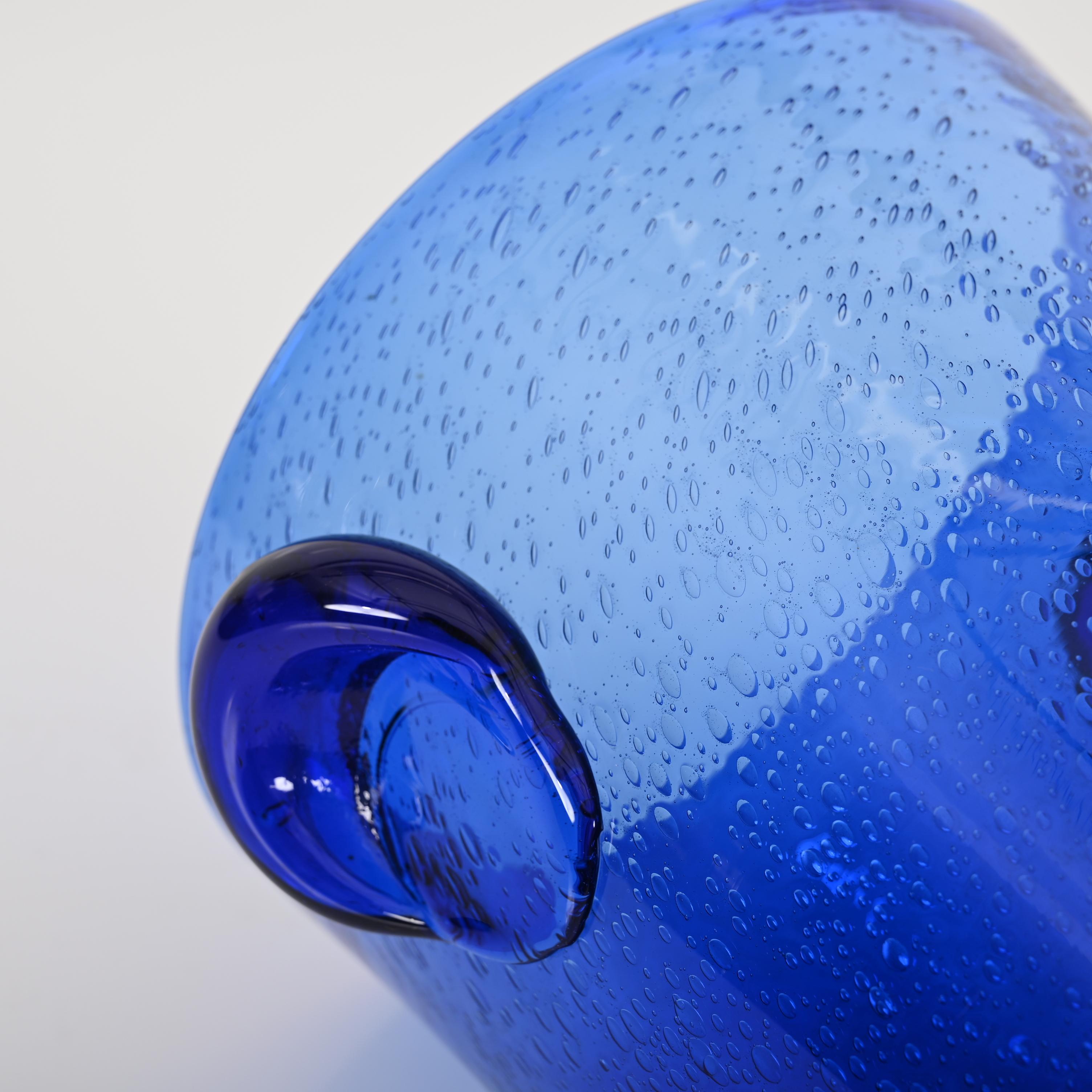 Ice Bucket in Blue Glass with Bubbles, La Verrerie De Biot, France ...