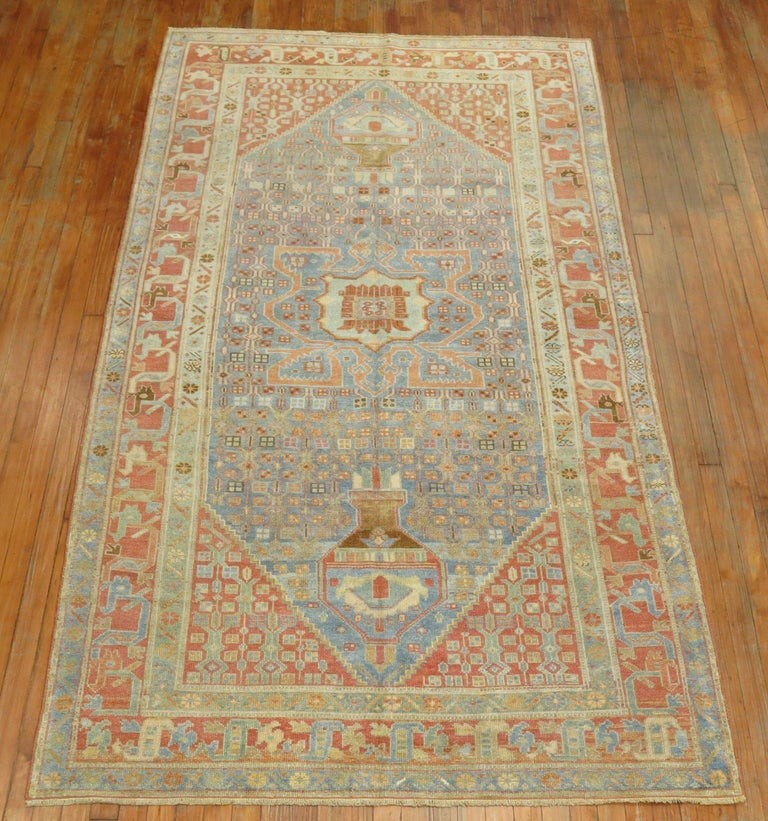 Ice Color Antique Malayer Light Blue Persian Rug For Sale at 1stDibs