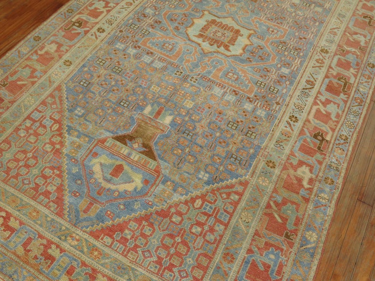 Ice Color Antique Malayer Light Blue Persian Rug For Sale at 1stDibs