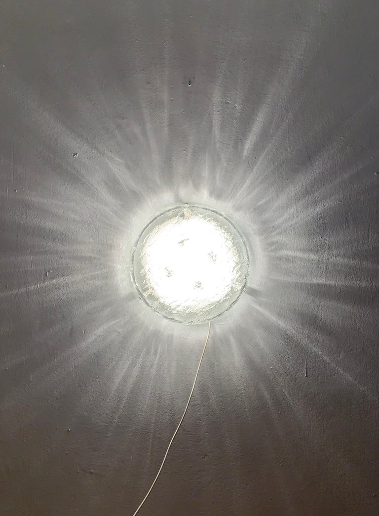 Ice glass ceiling lamp by Kaiser Leuchten For Sale at 1stDibs