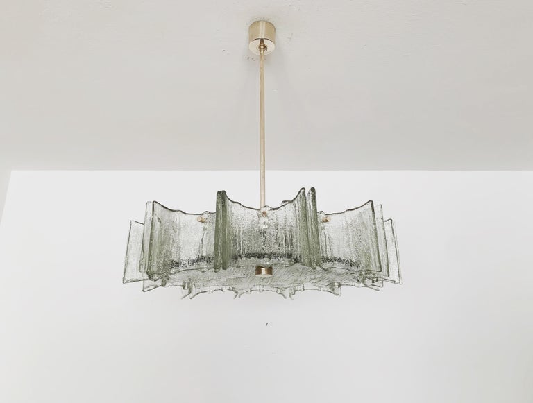 Ice Glass Chandelier by Kaiser Leuchten For Sale at 1stDibs
