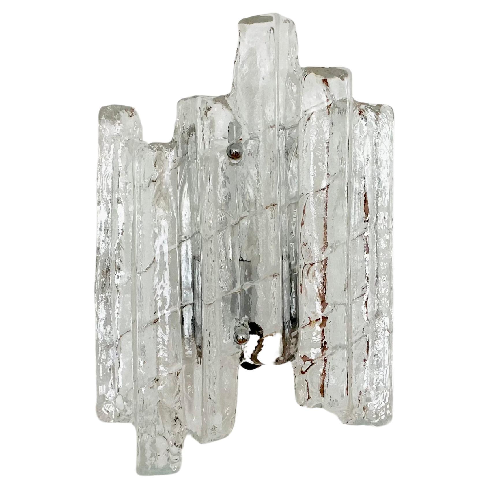 Ice Glass Wall Lamp by J.T. Kalmar For Sale at 1stDibs