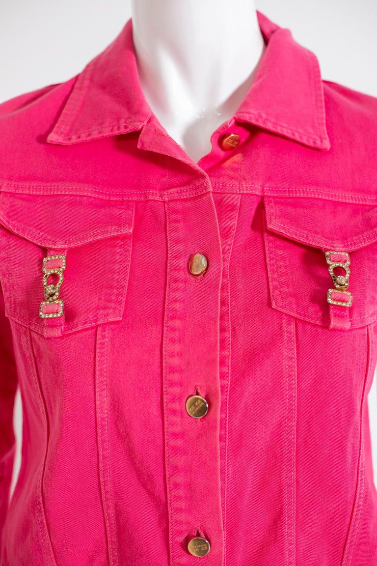 Iceberg Vintage Short Jacket in Fuchsia Cotton For Sale at 1stDibs