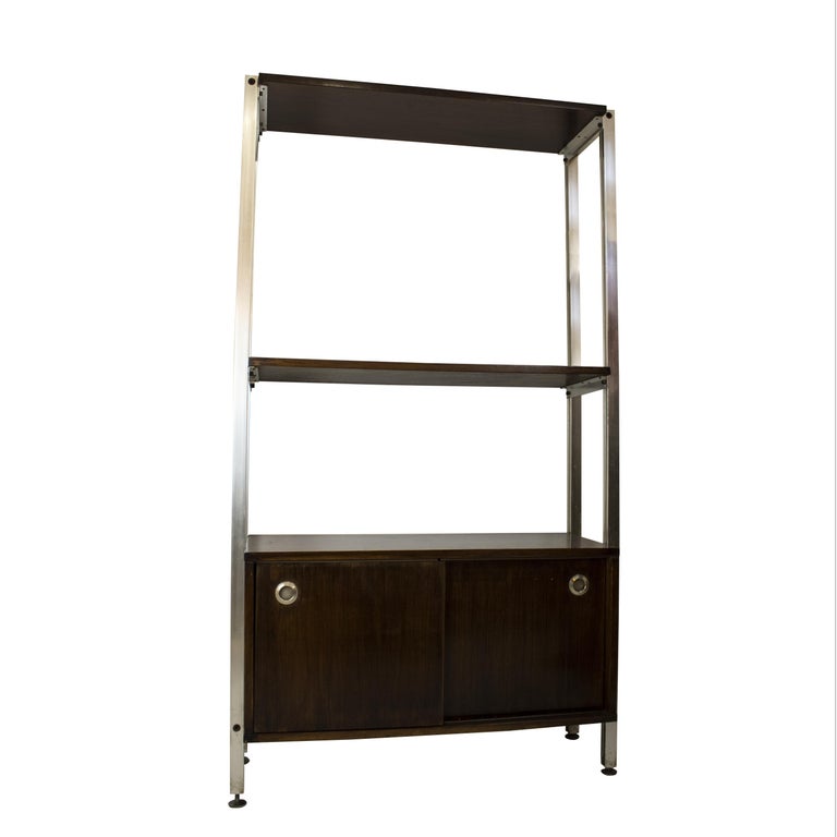 ICF Padova Steel and Teak Wood Office Shelf, Italy, 1970 For Sale at ...