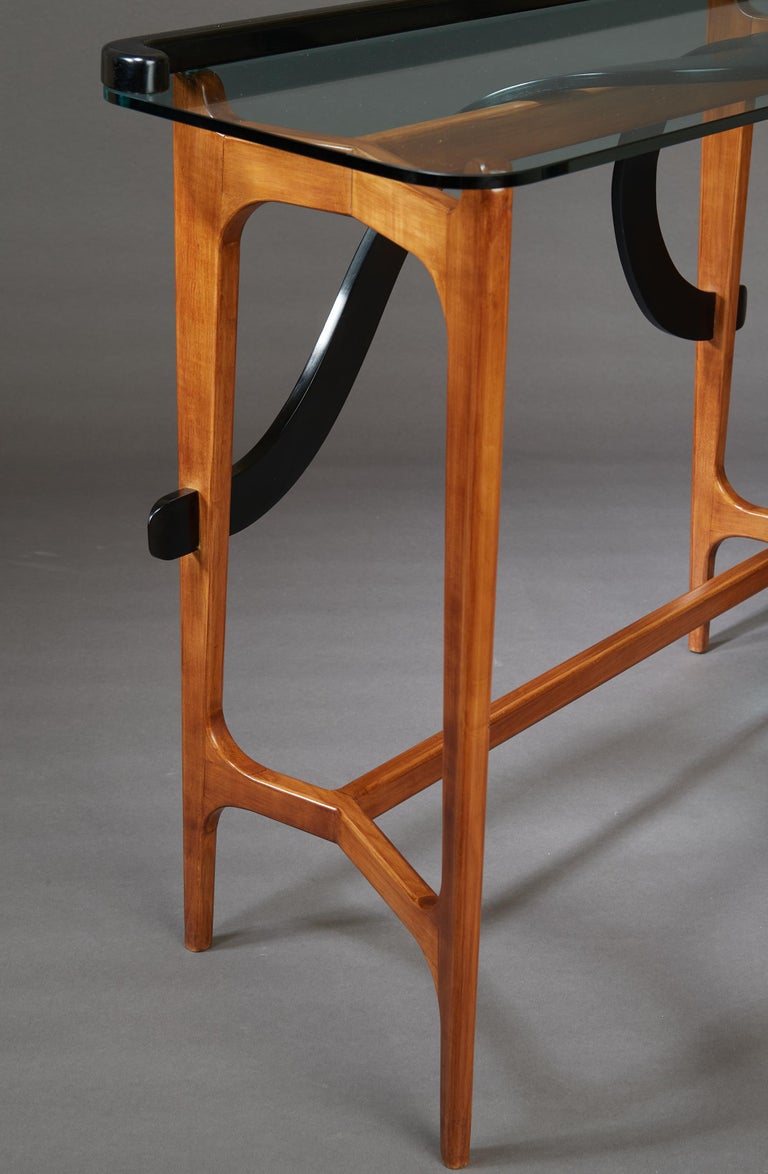 Ico Parisi Exquisite Sculptural Console in Walnut and Ebonized Wood ...
