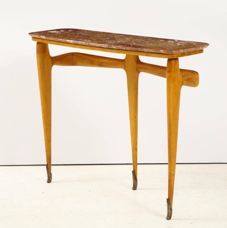 Ico Parisi Maple Wood and Marble Console Table For Sale at 1stDibs ...
