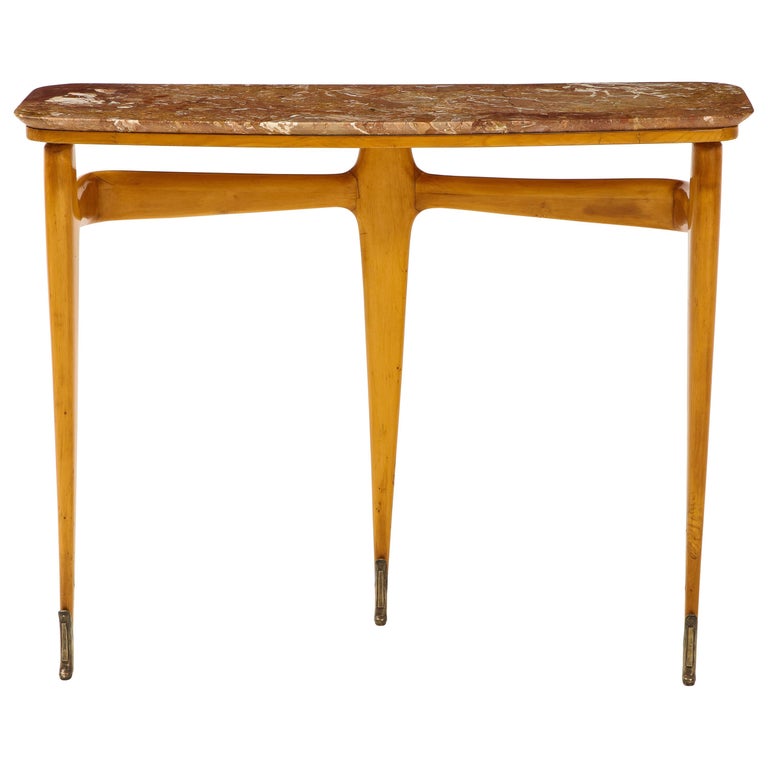 Ico Parisi Maple Wood and Marble Console Table For Sale at 1stDibs ...