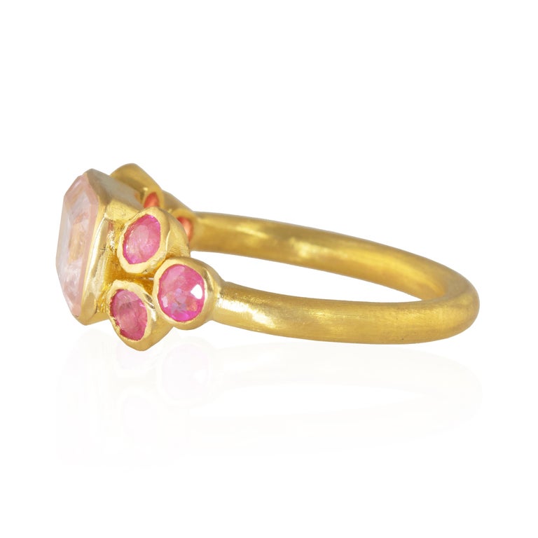Ico and the Bird Fine Jewelry 2.54 carat Morganite Spinel Gold Ring For ...